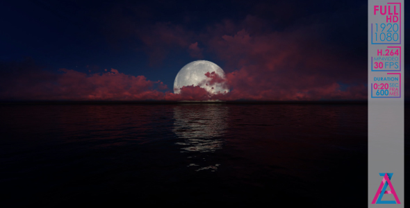 Moonset Over The Ocean, Motion Graphics | VideoHive