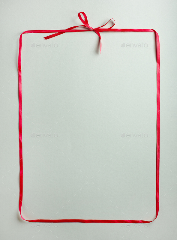 red ribbon frame Stock Photo by magone | PhotoDune