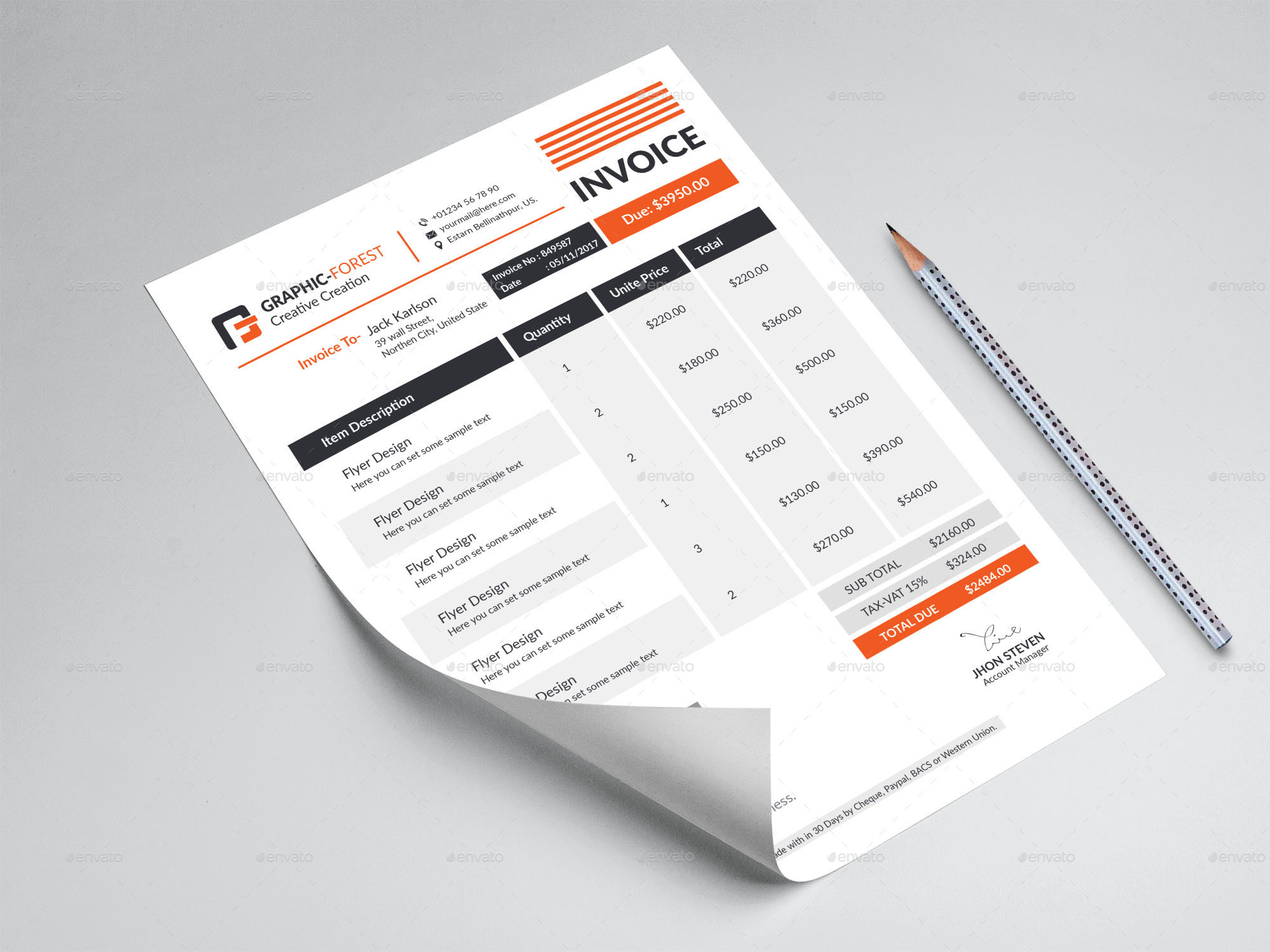 Creative Invoice, Print Templates | GraphicRiver