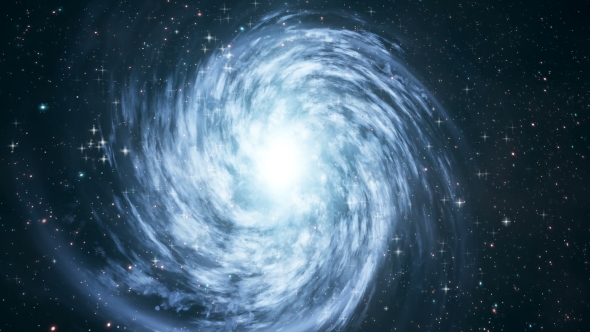 Rotating Spiral Galaxy with Stars in Outer Space, Motion Graphics ...