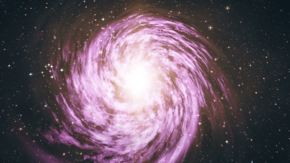 Rotating Spiral Galaxy with Stars in Outer Space, Motion Graphics ...