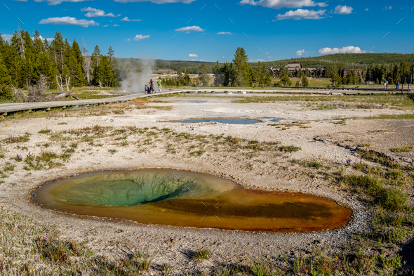 Boardwalk in Yellowstone National Park Stock Photo by haveseen | PhotoDune