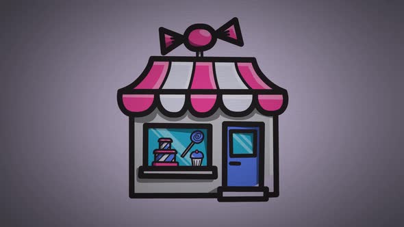 Bakery Shop Sketch and 2d animated, Candy , cake by meesumn1 | VideoHive
