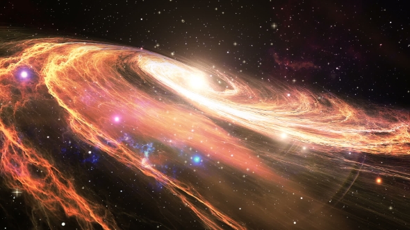 Rotating Spiral Galaxy with Stars in Outer Space, Motion Graphics ...
