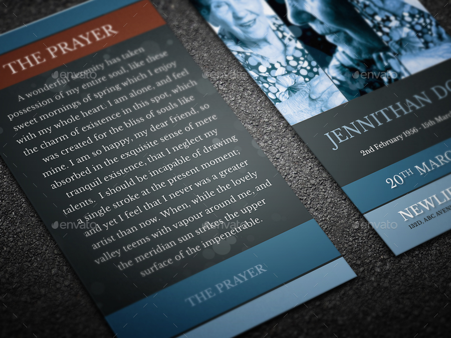 Modern Funeral Programme Prayer Card 09, Print Templates | GraphicRiver