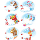 Set of Christmas and New Year Stickers, Vectors | GraphicRiver