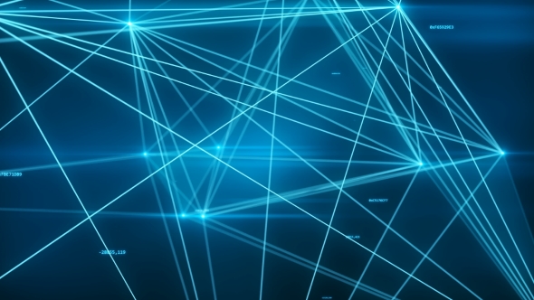 Abstract Futuristic Network with Numbers and Connections, Motion Graphics