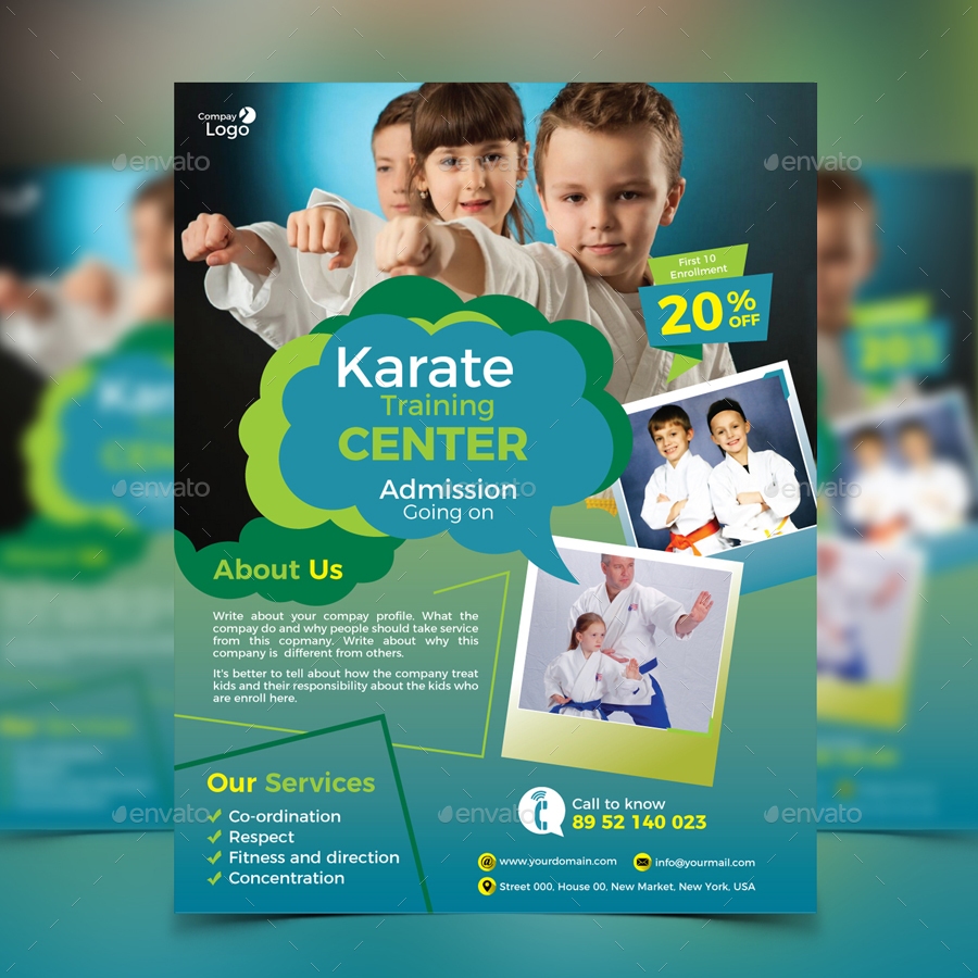 Kids Karate Training Flyer, Print Templates | GraphicRiver