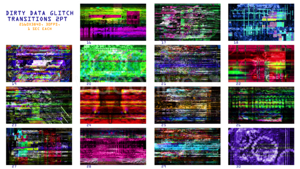 Dirty Data Glitch Transitions 2pt, Motion Graphics | VideoHive