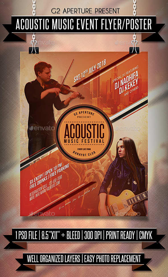 Acoustic Music Event Flyer / Poster by Martini50s | GraphicRiver