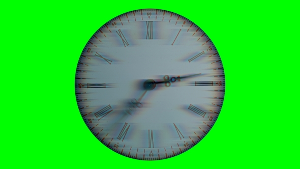 Time Flies and the Clock Quickly Spinning on Green Background, Stock ...