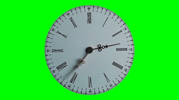 Time Flies and the Clock Quickly Spinning on Green Background, Stock ...