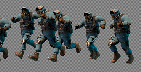 Large Group Of Police Soldiers, Motion Graphics | VideoHive