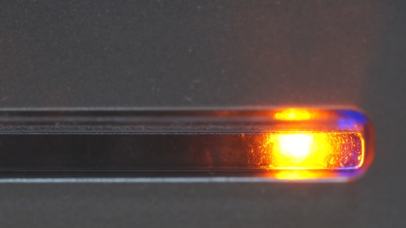 Yellow LED Status Lamp Blinking Through Recording Data on Pc Hard ...