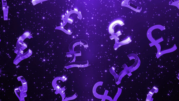 Falling British Pound Symbols, Motion Graphics | VideoHive