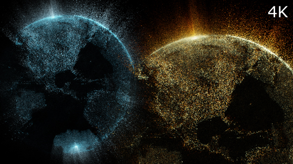 Rotating Particle Earth by 3d_videos | VideoHive