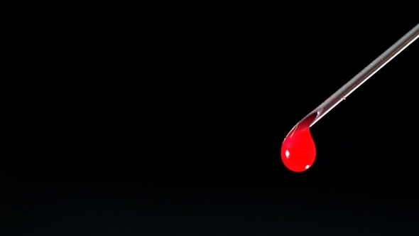 Drop of Blood Falling From Syringe in, Stock Footage | VideoHive