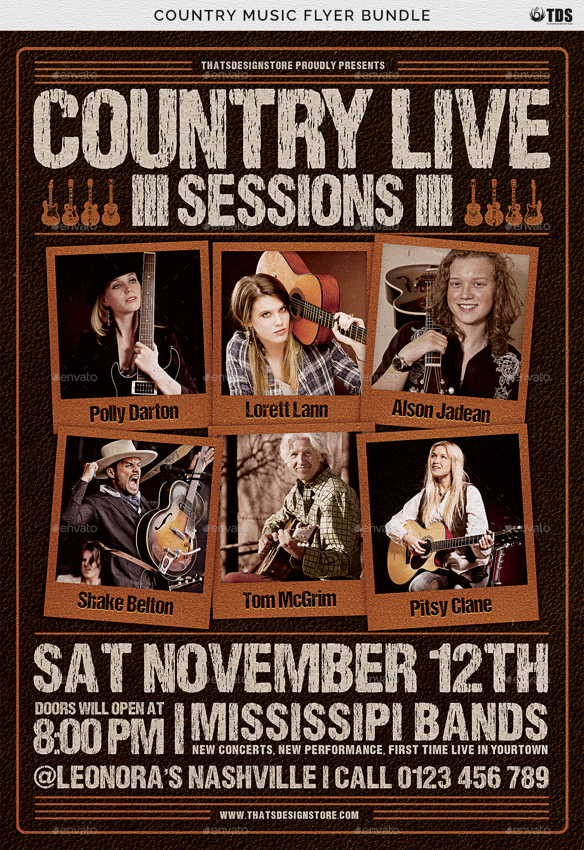 Country Music Flyer Bundle, Print Templates | GraphicRiver