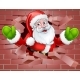 Santa Cartoon Breaking Through a Wall Background, Vectors | GraphicRiver