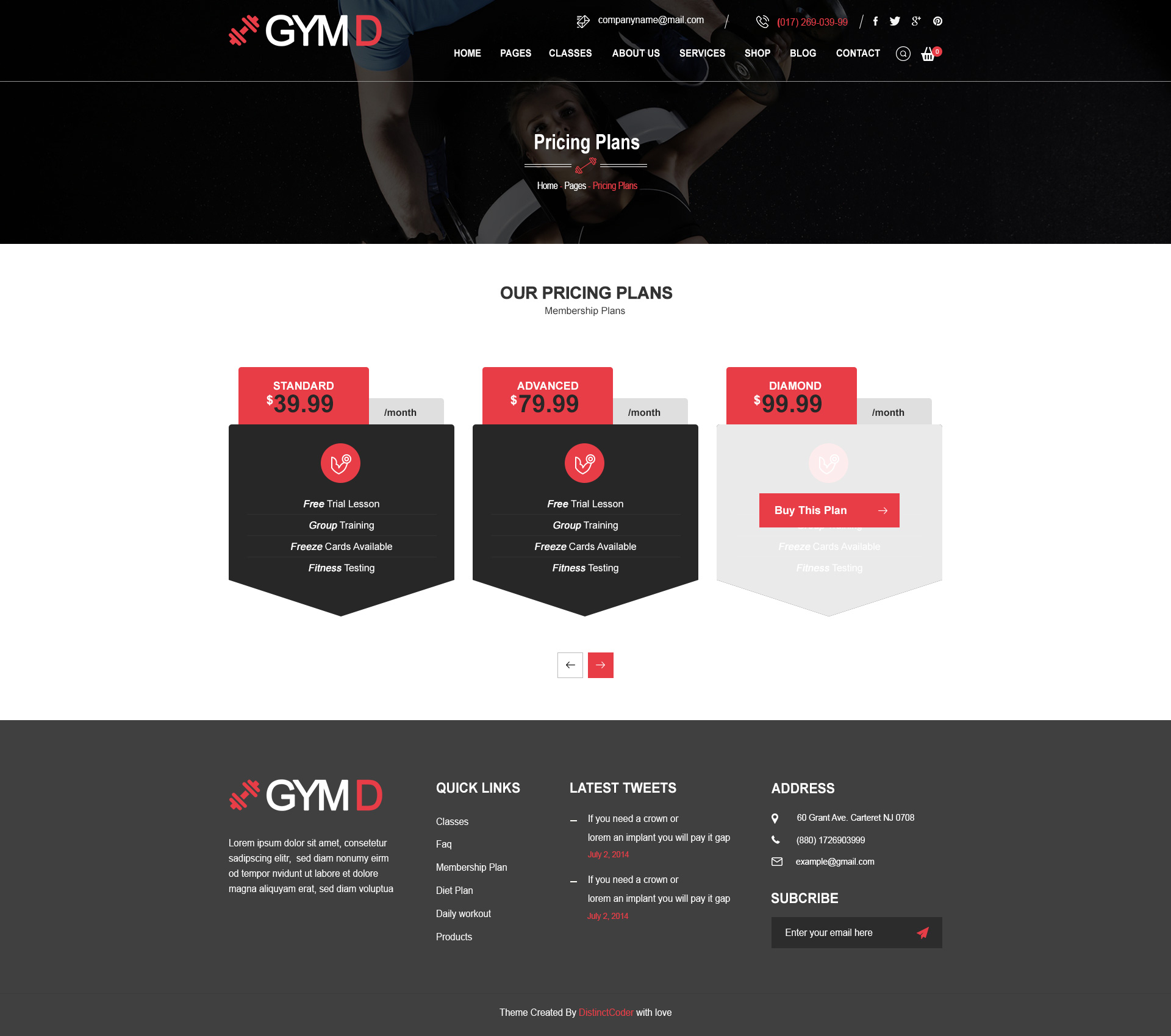 GYM D - GYM PSD Template by DevThemeNet | ThemeForest
