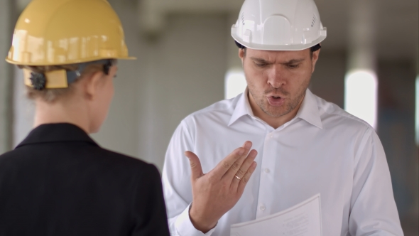 Team Builder Have Problem and Angry at Construction Site Building ...