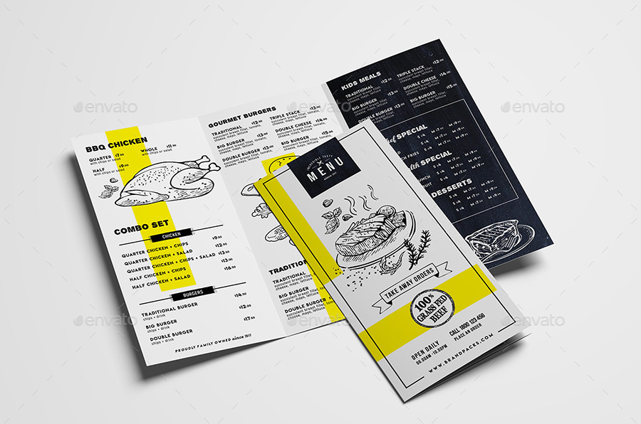 Tri-Fold Menu Template, Print Templates | GraphicRiver