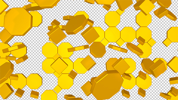 3D Slow Golden Octagon Transition, Motion Graphics | VideoHive