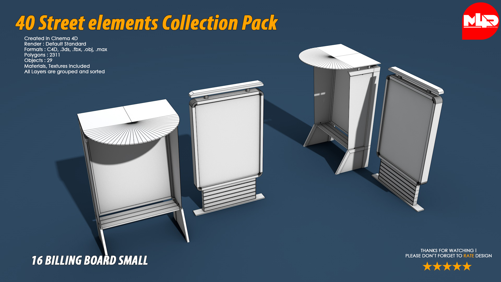 40 Street elements Collection Pack by multimedia4d | 3DOcean