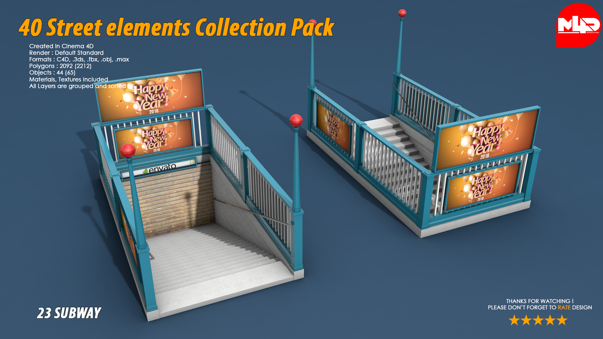 40 Street elements Collection Pack by multimedia4d | 3DOcean