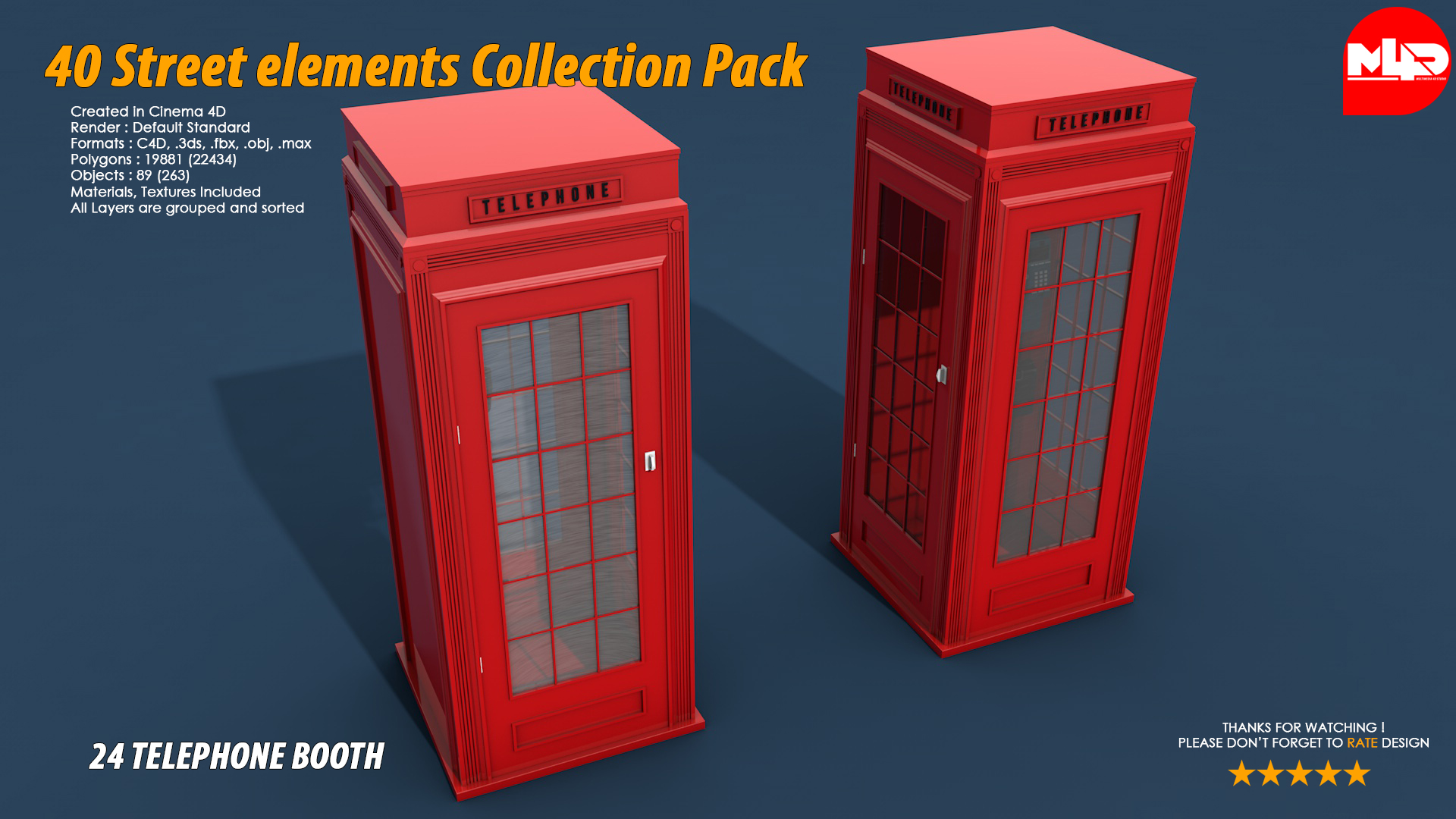 40 Street elements Collection Pack by multimedia4d | 3DOcean