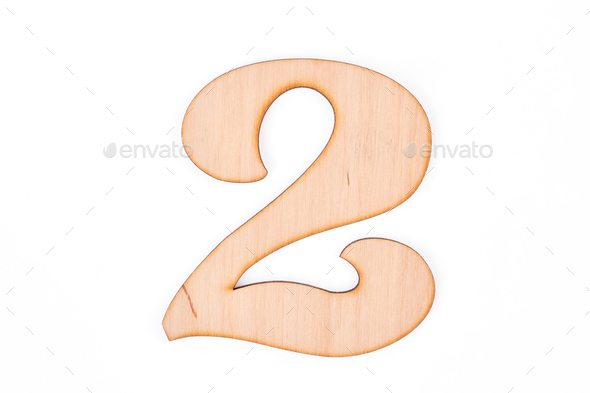 Cutout number two on white background Stock Photo by stockfilmstudio