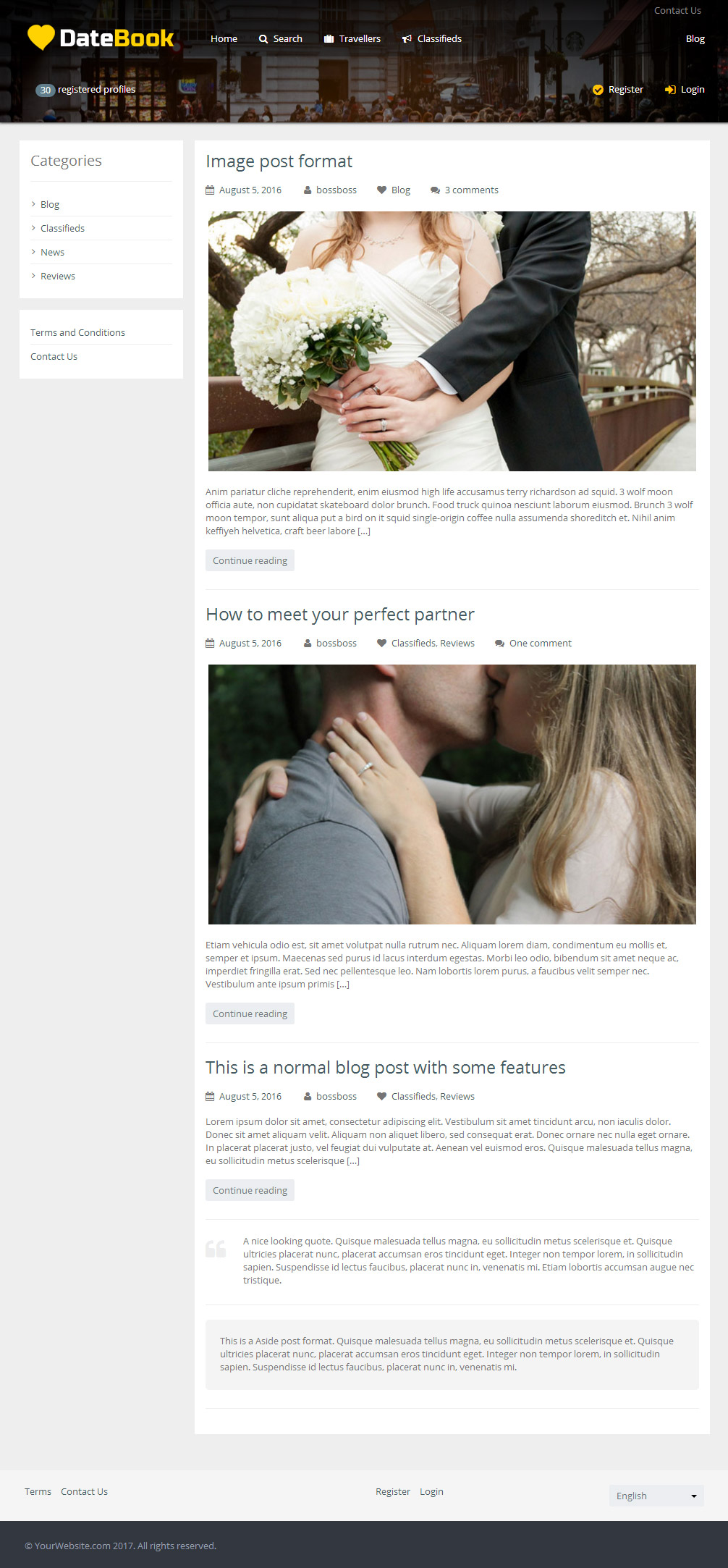 DateBook - Dating WordPress Theme by Pagick | ThemeForest