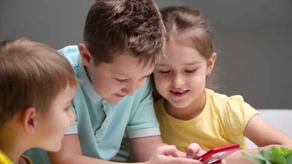 Modern Kids Playing Games on the Smartphone, Stock Footage | VideoHive
