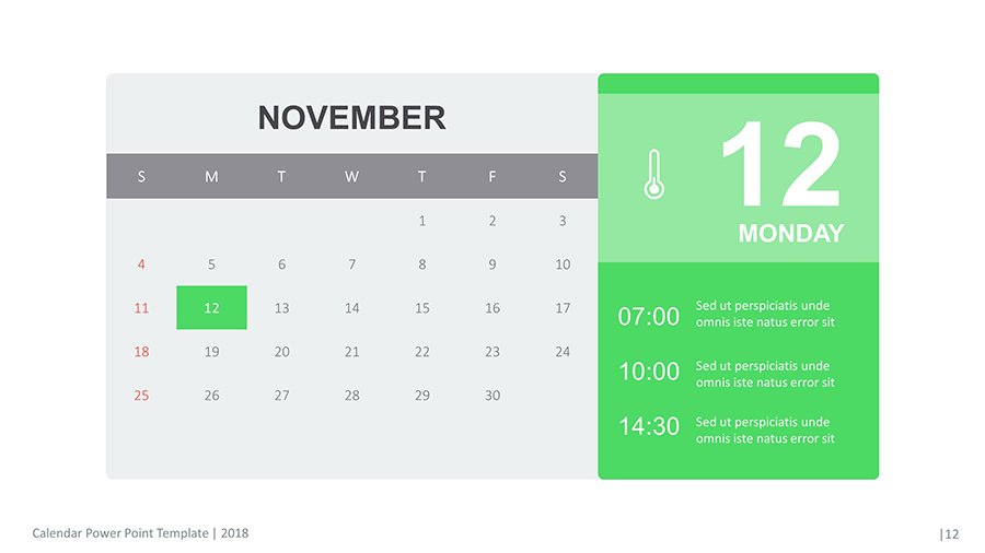 Calendar 2018 - Presentation Template, Presentation Templates ...