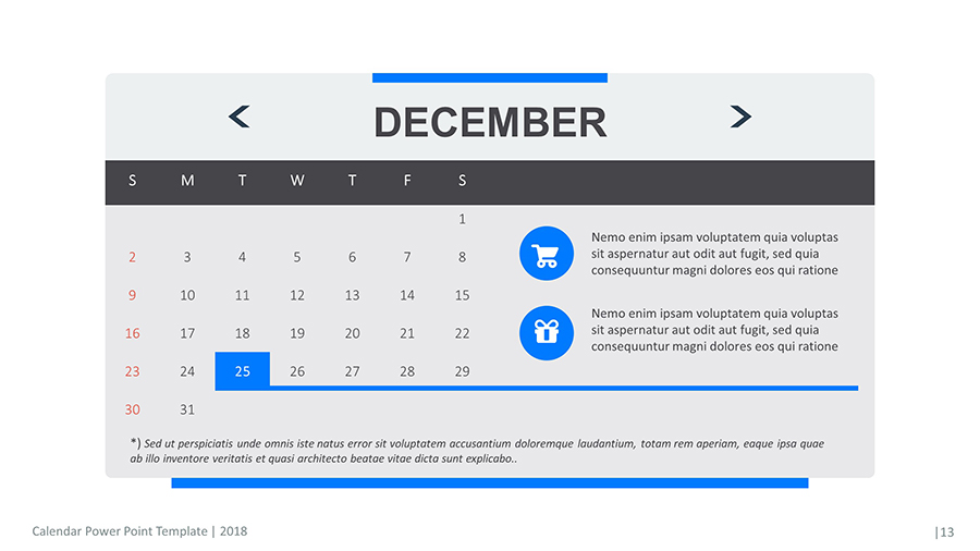 Calendar 2018 - Presentation Template, Presentation Templates ...