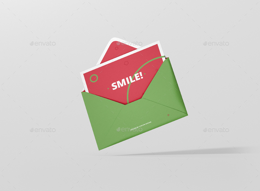 Greeting Card Mockup with Envelope, Graphics | GraphicRiver