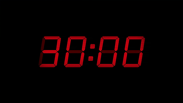 30 Second Digital Countdown Display Red 4K, Stock Footage | VideoHive