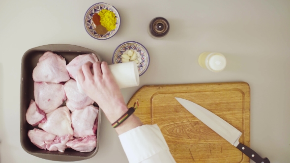 Chef Cooking a Chicken, Stock Footage | VideoHive