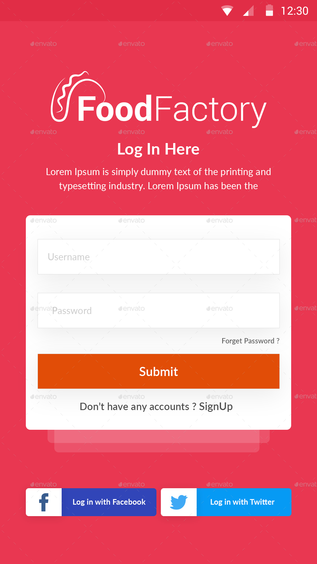 Food Factory - Complete Mobile UI Kits for Restaurant and Cafe, Web ...