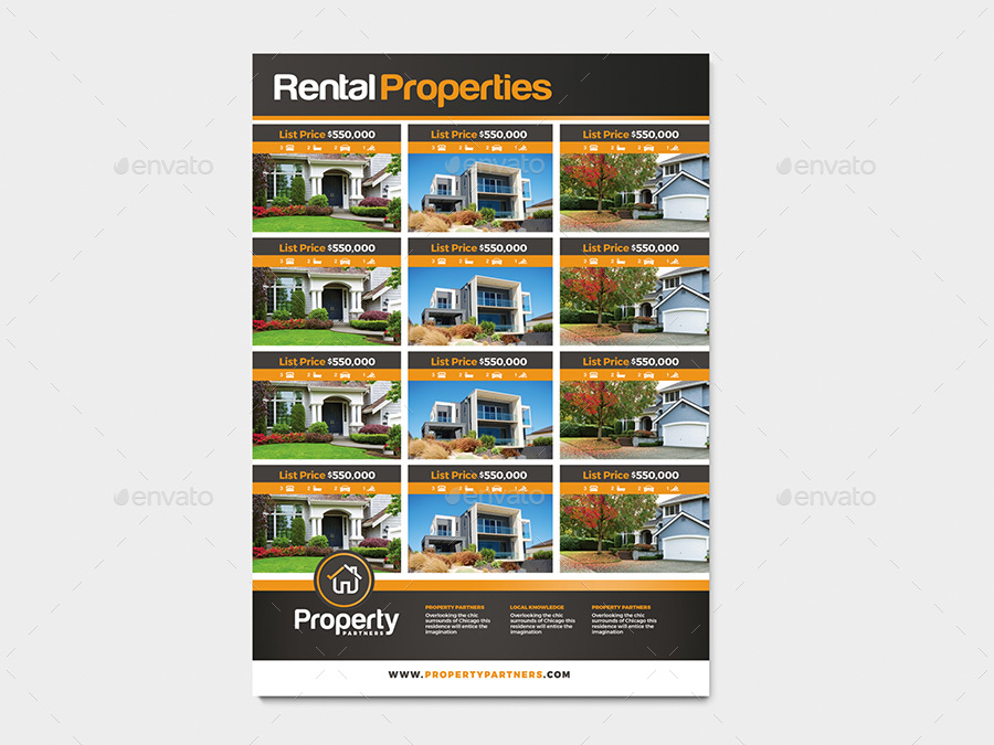 Real Estate Poster / Property Listing Sheet, Print Templates | GraphicRiver