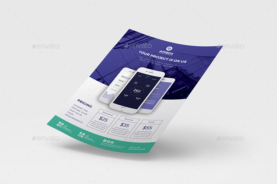 A4 Mobile App Poster Template v2, Print Templates | GraphicRiver