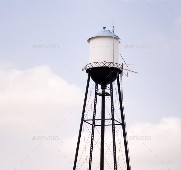 Rural County Water Tower City Infrastructure Public Utility Stock Photo ...