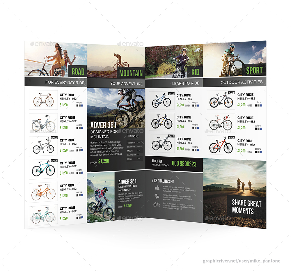 Bicycle Shop Print Bundle, Print Templates | GraphicRiver