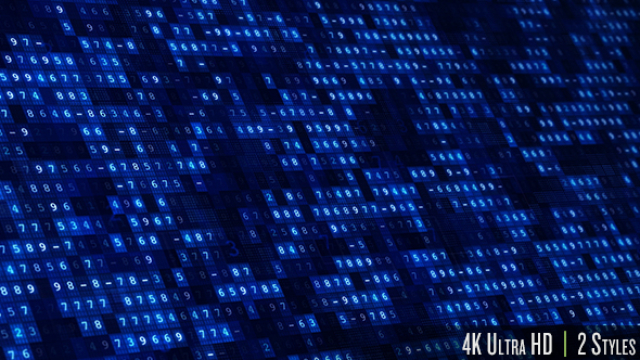 Digital Computer Numbers of Data Screen 4K, Motion Graphics | VideoHive