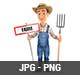 3D Farmer with Farm Sign and Fork, Graphics | GraphicRiver