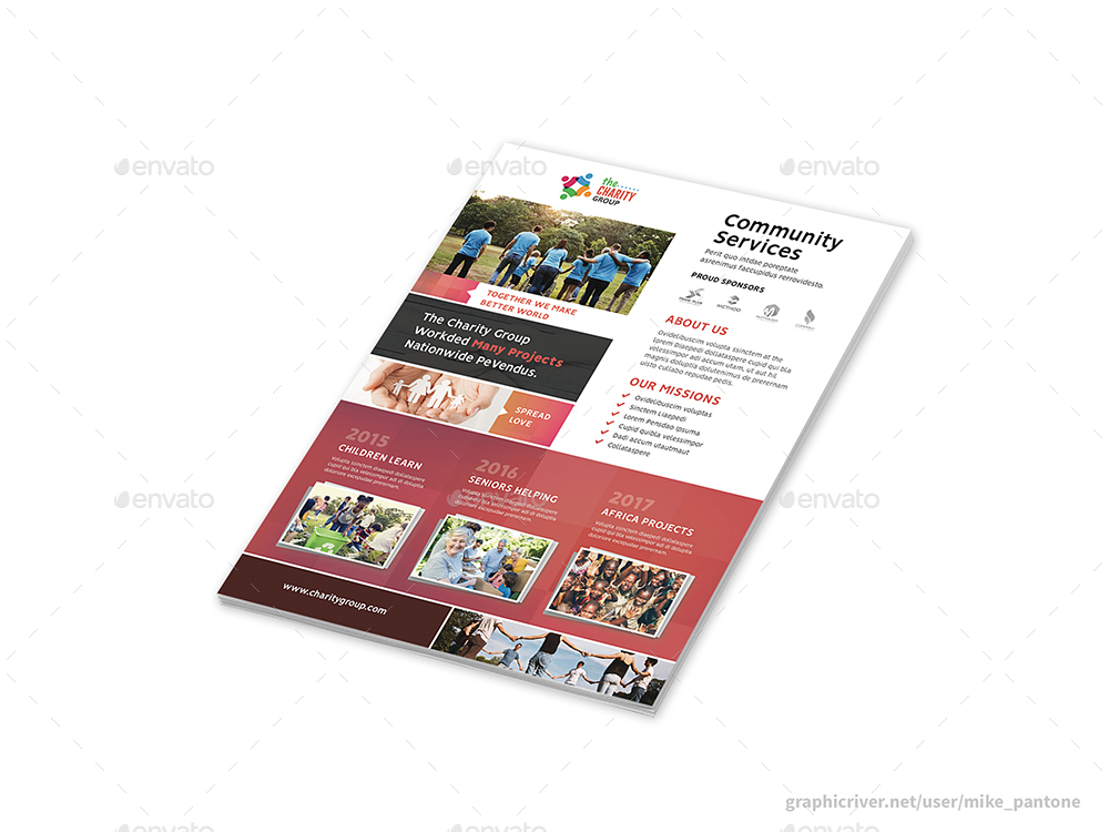 Community Service Flyers 2 – 4 Options, Print Templates | GraphicRiver
