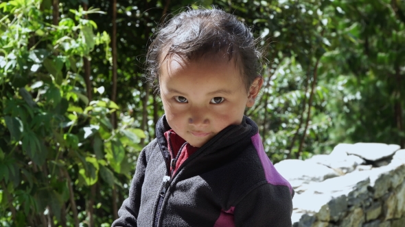 Himalayan Children in the Mountain Village, Stock Footage | VideoHive