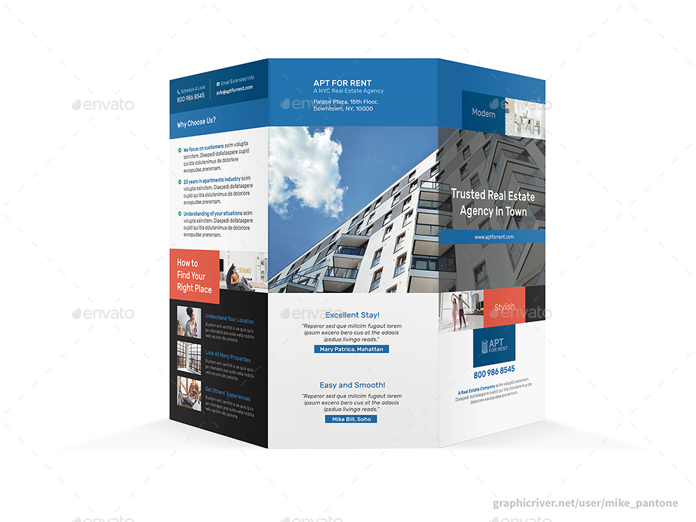 Apartment For Rent Trifold Brochure 3, Print Templates | GraphicRiver