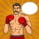 Vintage Boxer Fighter with Mustache Pop Art Vector, Vectors | GraphicRiver