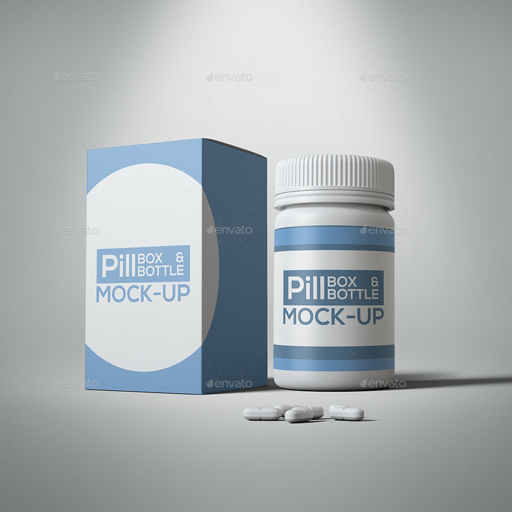 Pill Box and Bottle Mock-Up V1, Graphics | GraphicRiver